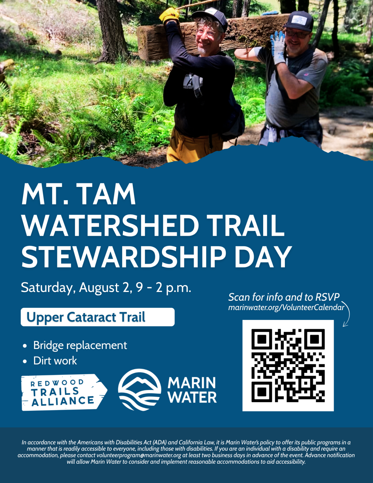 Mt. Tamalpais Trail Stewardship Day With Marin Water